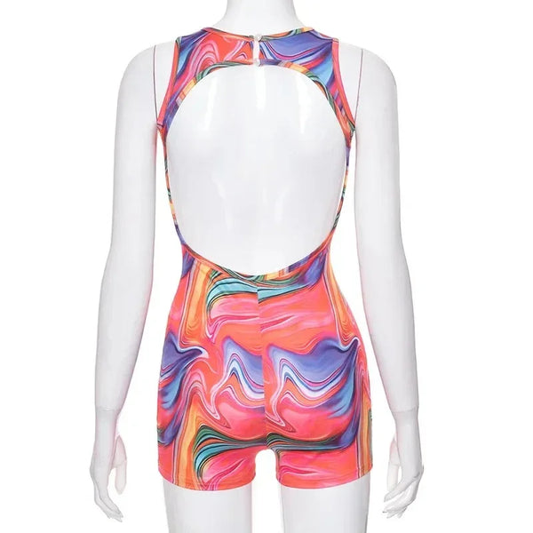 Sultry Backless Romper - Sexy Backless One-Piece | VERONEEKS ...